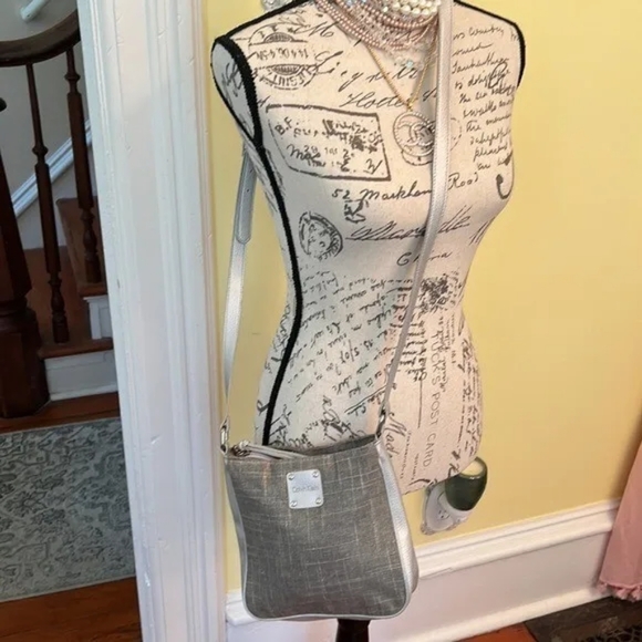 Calvin Klein | Bags | Calvin Klein Metallic Coated Cotton Canvas Tweedy ...